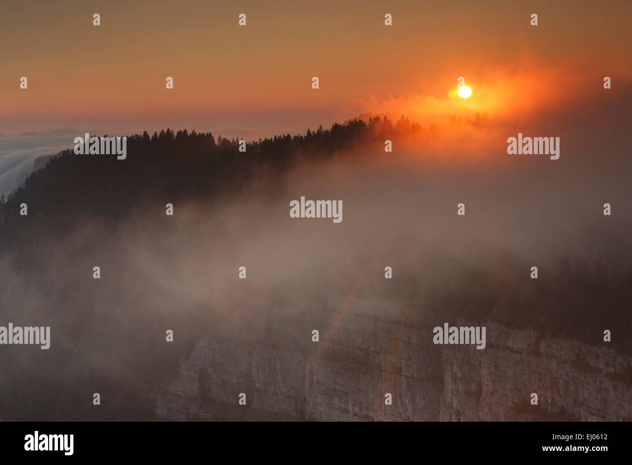 Alps, rocky cirque, cirque, view, mountains, mountain massif, trees ...