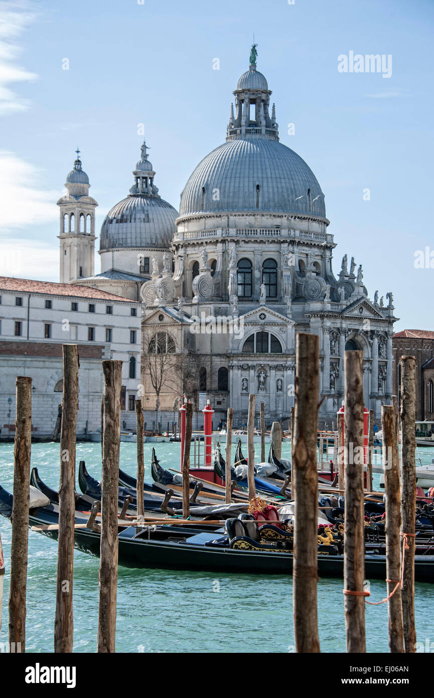 Basilica Di Santa Maria Della Salute On The Grand Canal With Gondolas