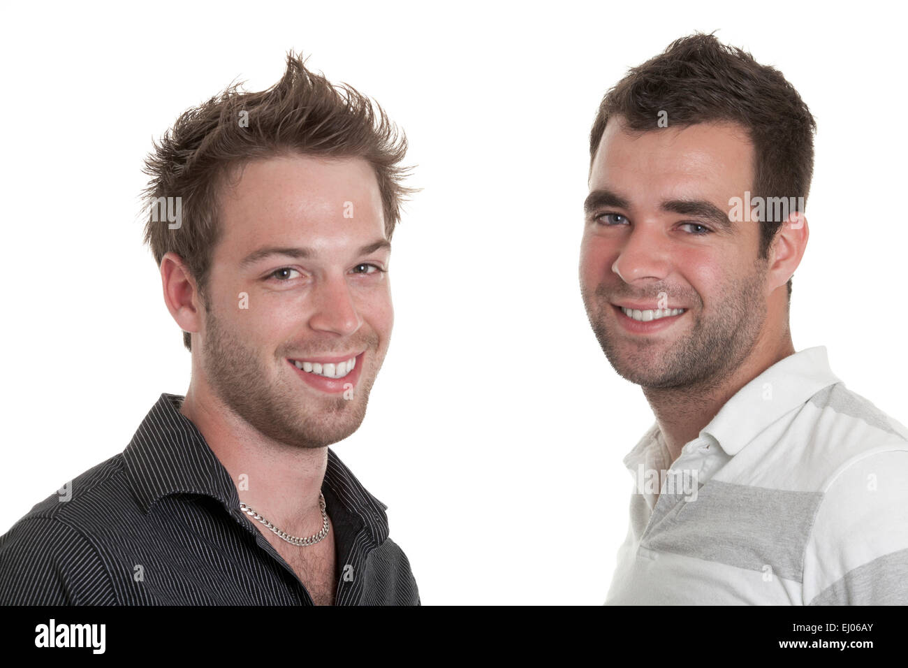 Two best friend in front of a white background Stock Photo - Alamy