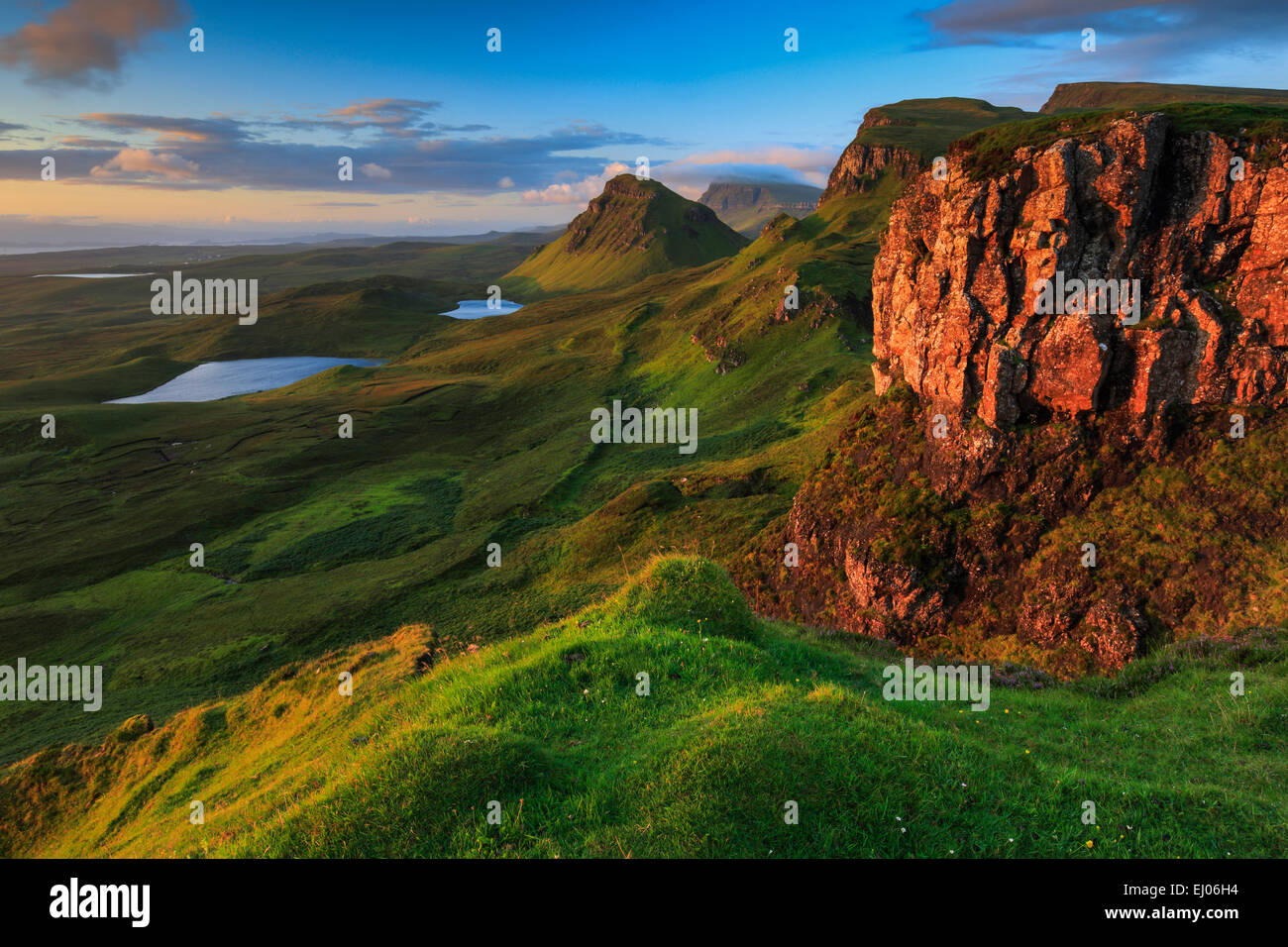 Vantage point, vista, cliff, rock, mountains, Great Britain, Highland ...