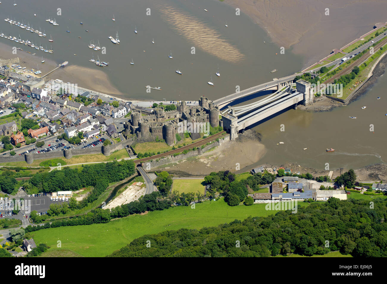 Conwy valley aerial hi-res stock photography and images - Alamy