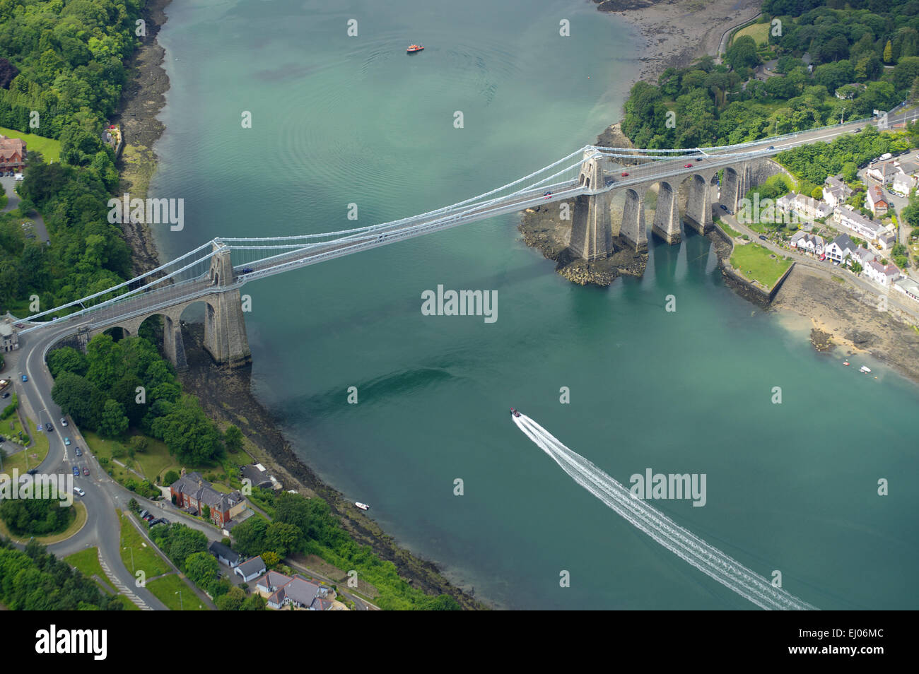 Aerial, Menai Bridge, Menai Strait, Gwynedd Stock Photo - Alamy