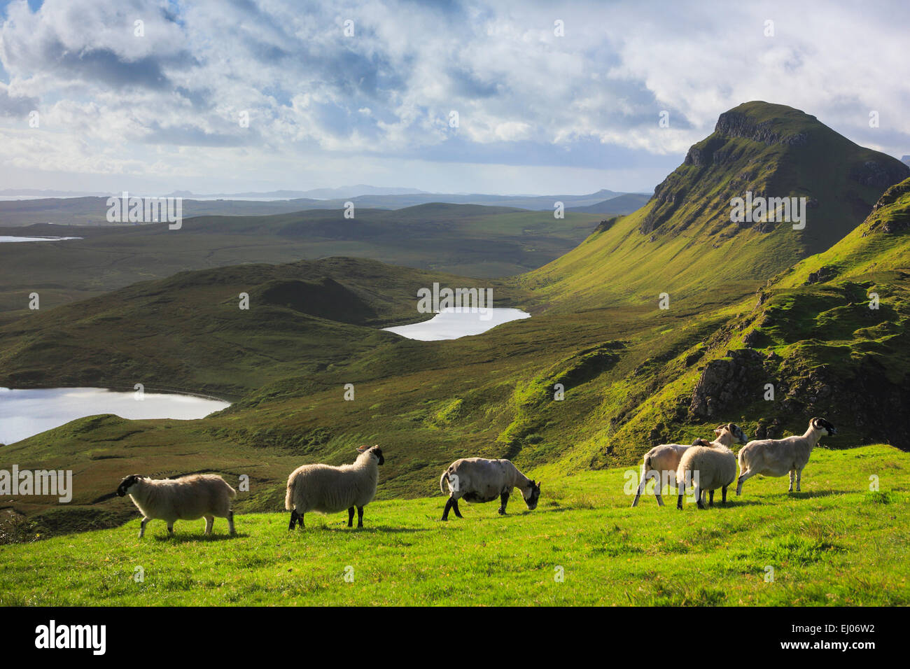 Vantage point, vista, cliff, rock, mountains, Great Britain, Highland ...