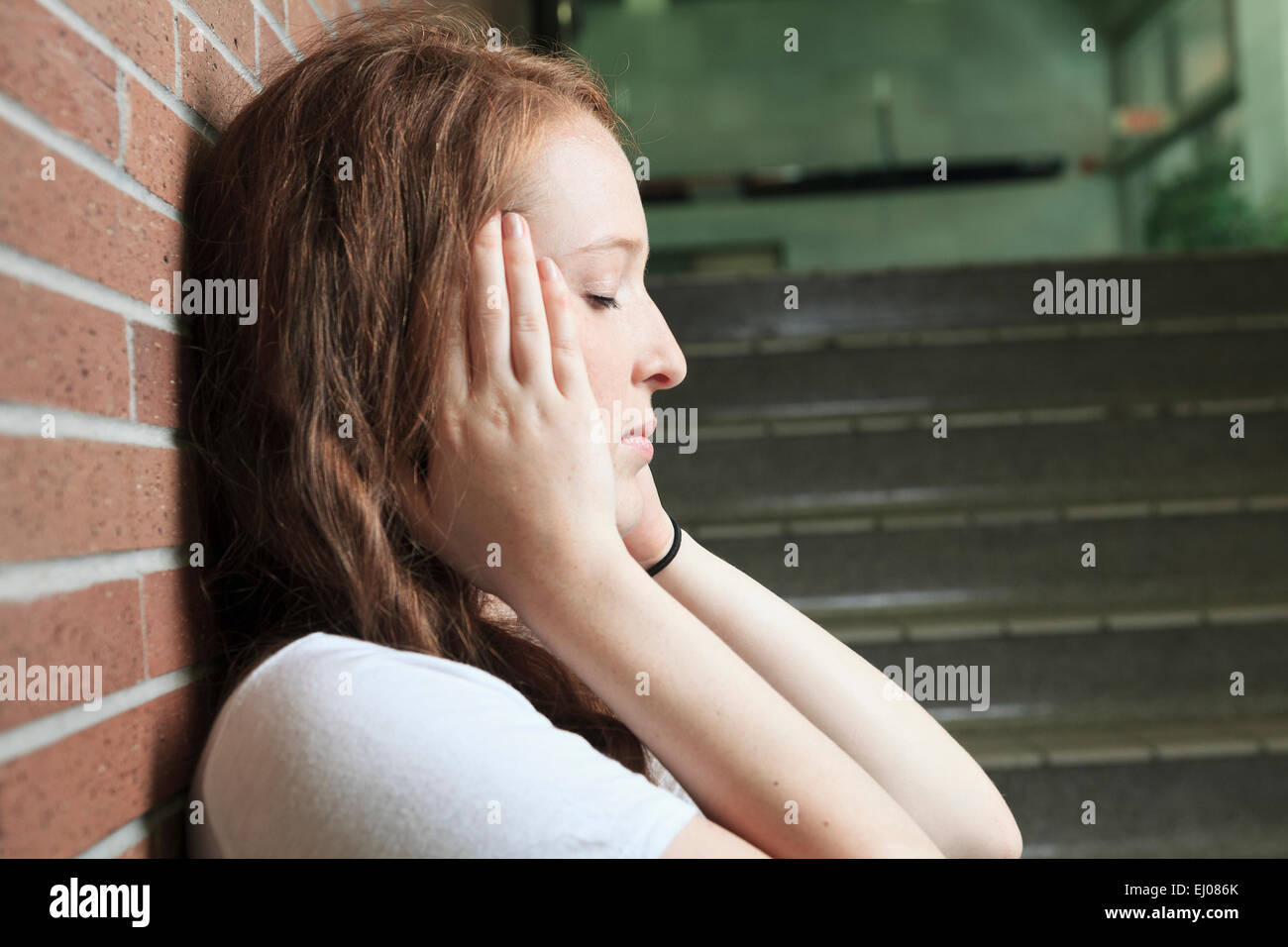Sad lonely student Stock Photo - Alamy