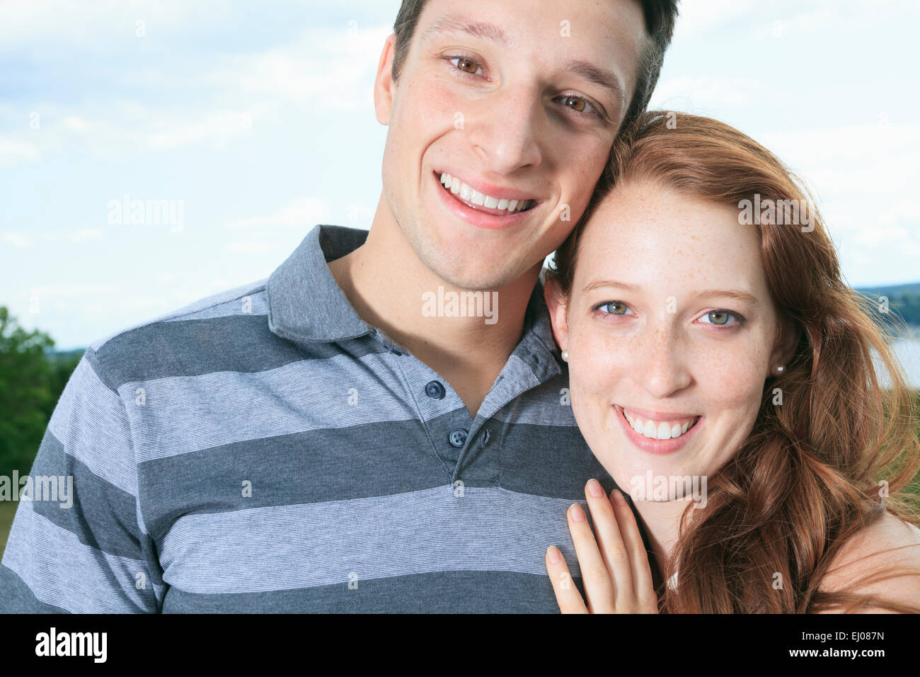 A couple outside having fun together outside Stock Photo - Alamy