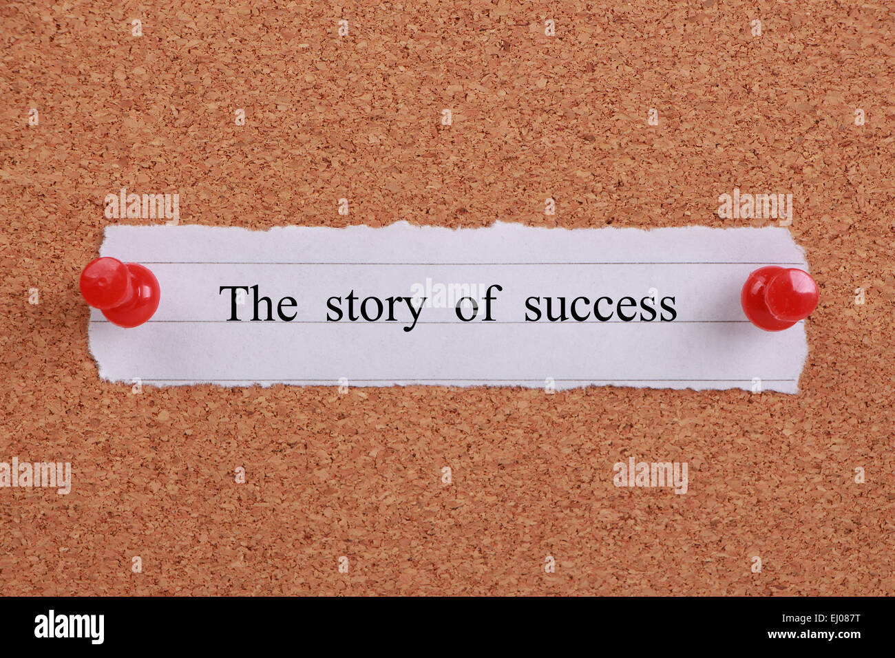 'The story of success' note pinned on cork Stock Photo - Alamy