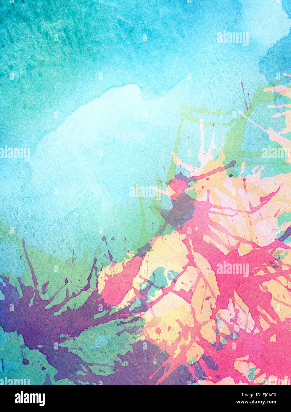 Abstract blue purple watercolor splash hi-res stock photography and ...