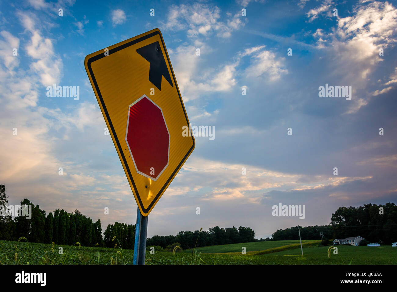 Stop sign in rural York County, Pennsylvania Stock Photo - Alamy