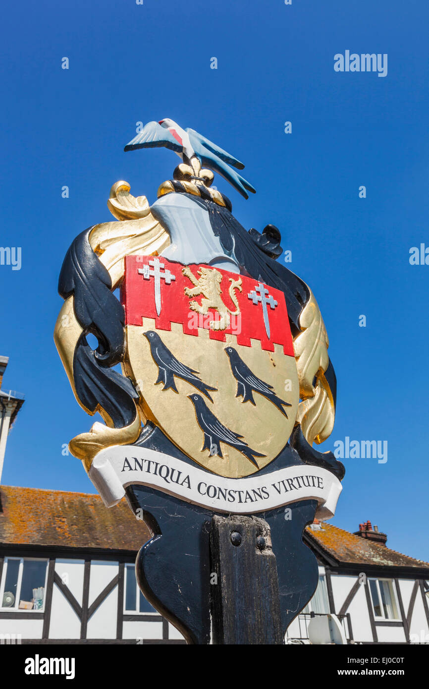 England, West Sussex, Arundel, Town Crest Sign Stock Photo - Alamy