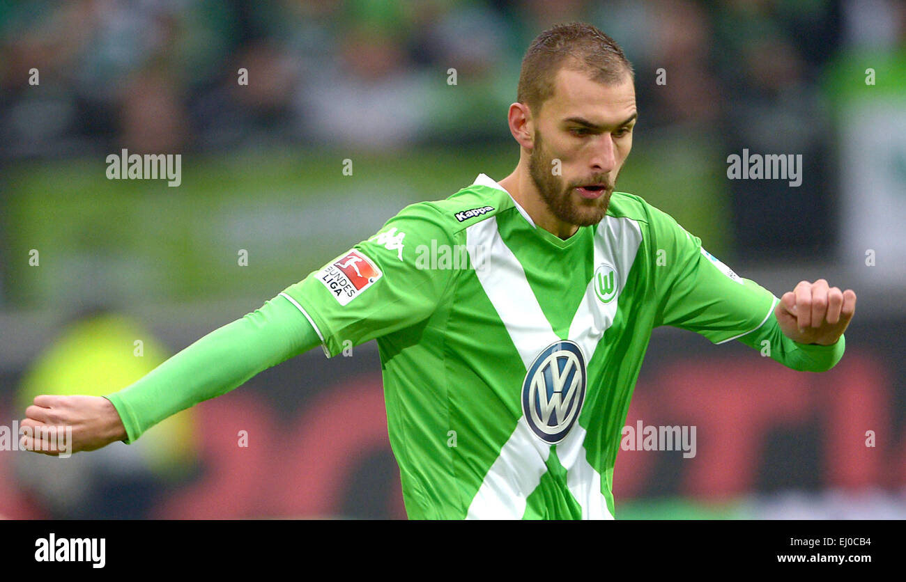 Wolfsburg, Germany. 15th Mar, 2015. Wolfsburg's Bas Dost in action ...