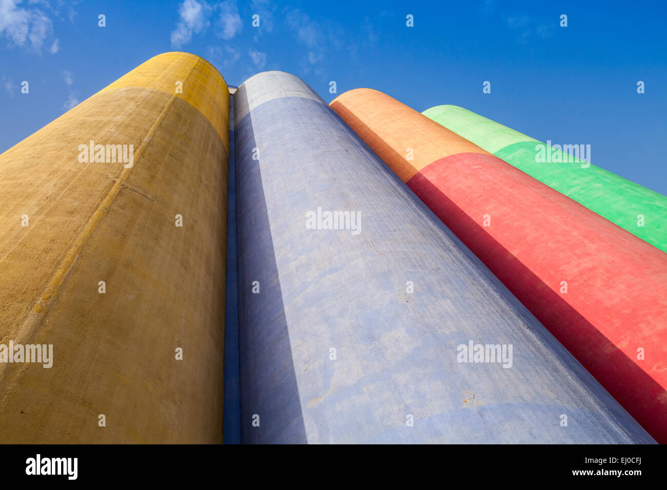 Old blue industrial tanks hi-res stock photography and images - Alamy