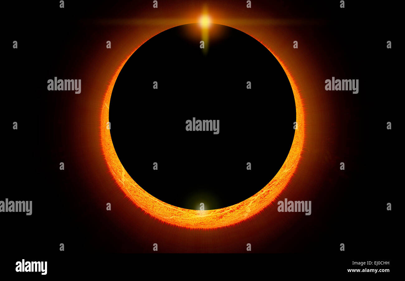 Illustration of a eclipse over a alien sun Stock Photo - Alamy