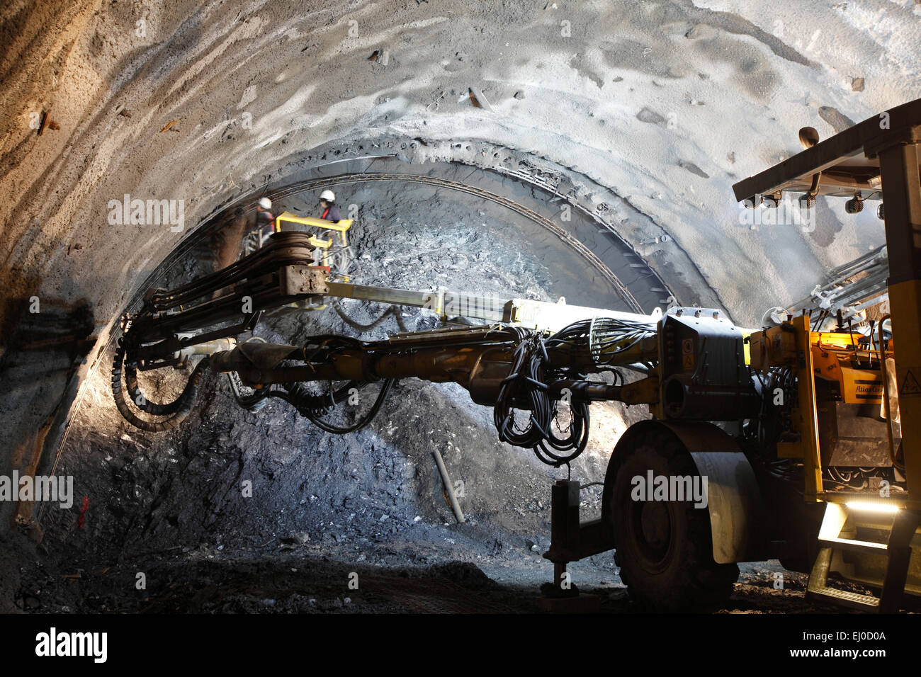 Tunneling drill jumbo Stock Photo - Alamy