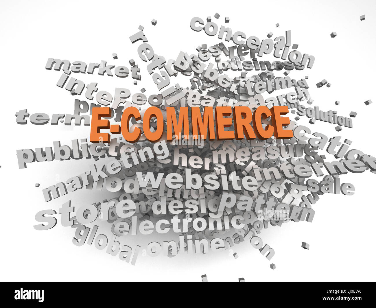 3d image E-COMMERCE issues concept word cloud background Stock Photo ...