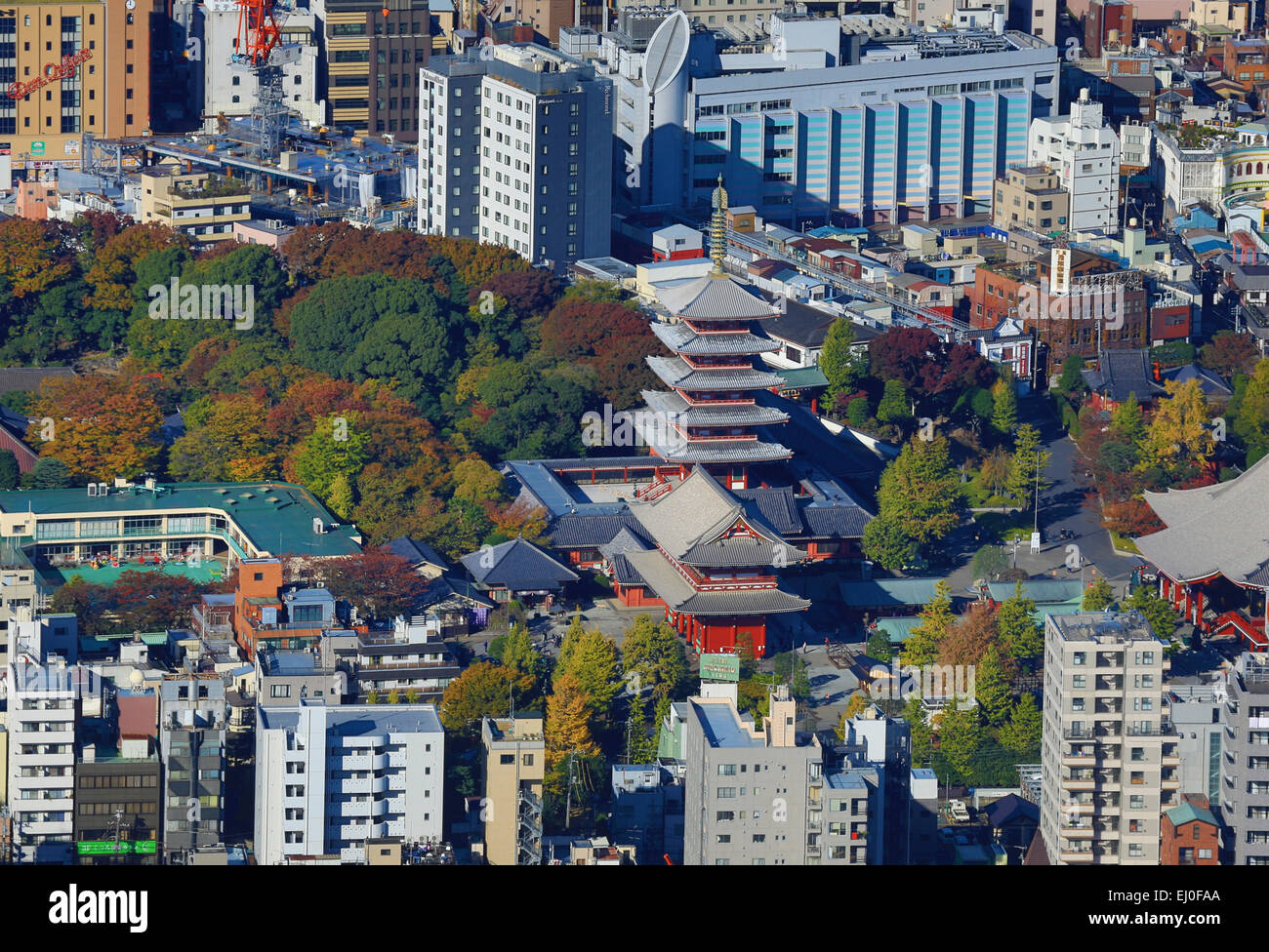 Asakusa, District, City, Japan, Asia, Kanto, Sensoji, Tokyo, aerial ...