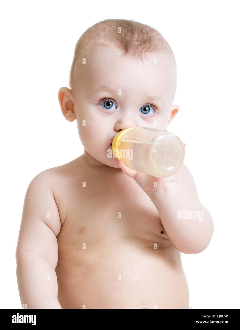 adorable baby drinking milk from bottle Stock Photo - Alamy