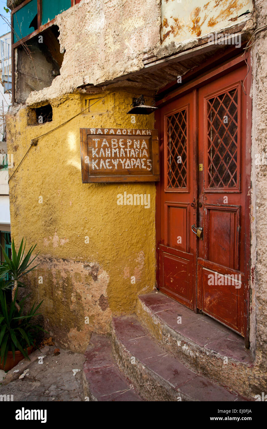 Typical street scene in Plaka in Athens, Greece Stock Photo - Alamy
