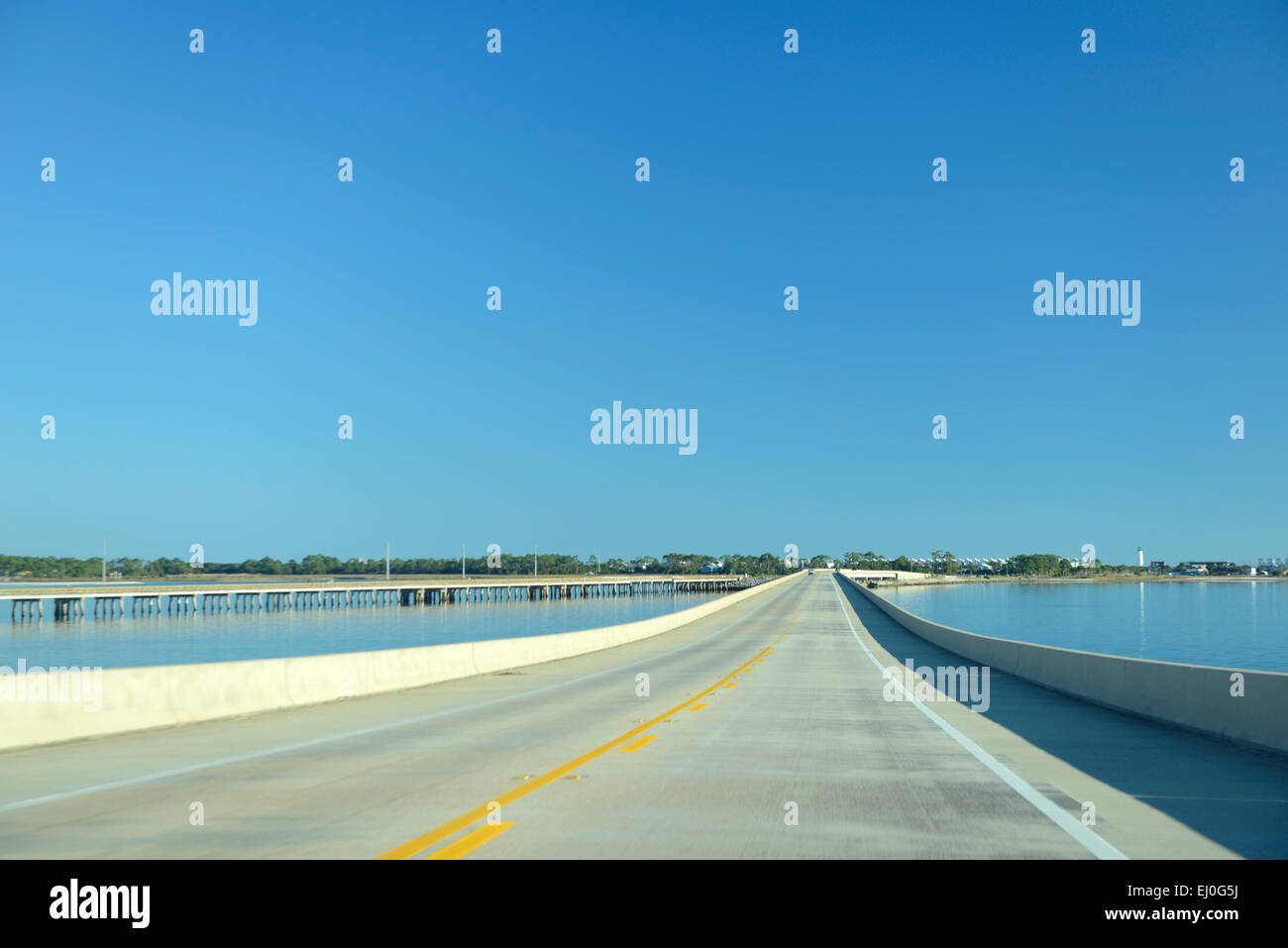 USA, Florida, Franklin County, Apalachicola, St. George island bridge ...