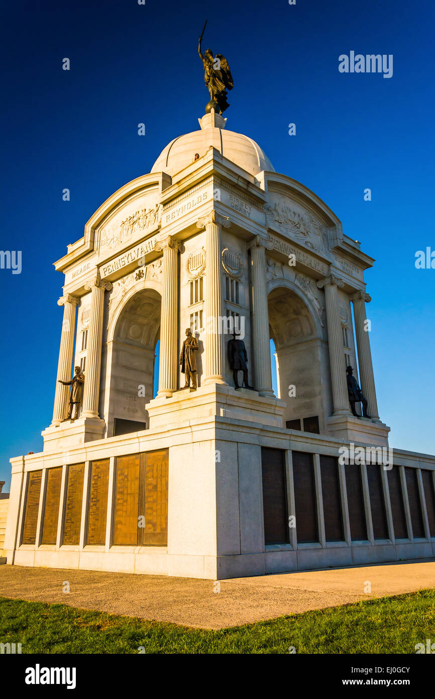 The Pennsylvania Monument in Gettysburg, Pennsylvania Stock Photo - Alamy