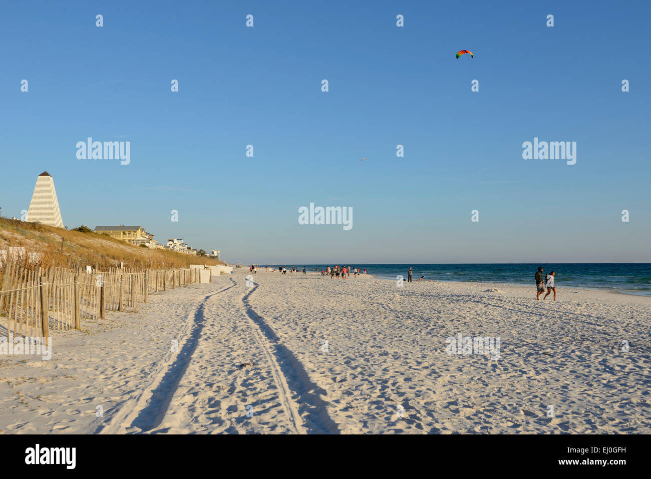 USA, Florida, Walton County, Gulf of Mexico, Seaside, beach at Seaside ...
