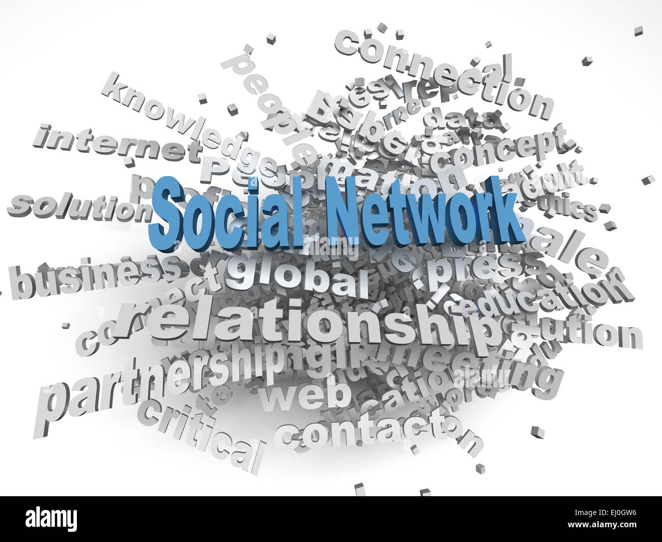 3d image social network issues concept word cloud background Stock ...