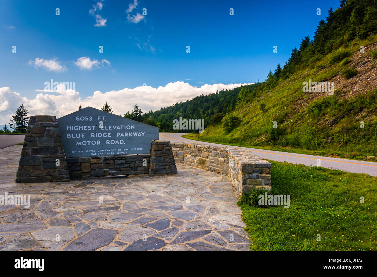 The highest point on the Blue Ridge Parkway, in North Carolina Stock ...