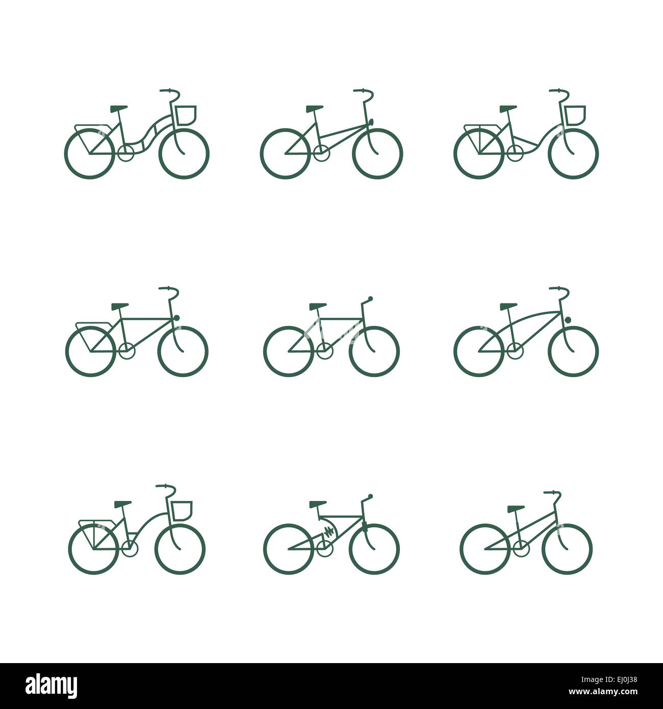 Simple symbols bike set. Bicycle signs. Vector set of simple bike icons ...