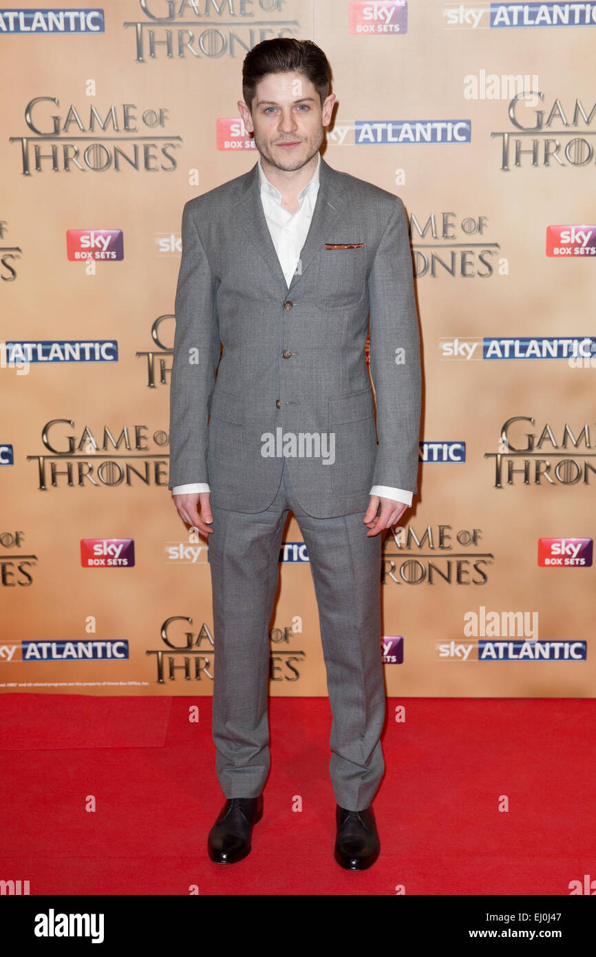 Tower of London, UK. 18th March 2015. Iwan Rheon arrives for the world ...