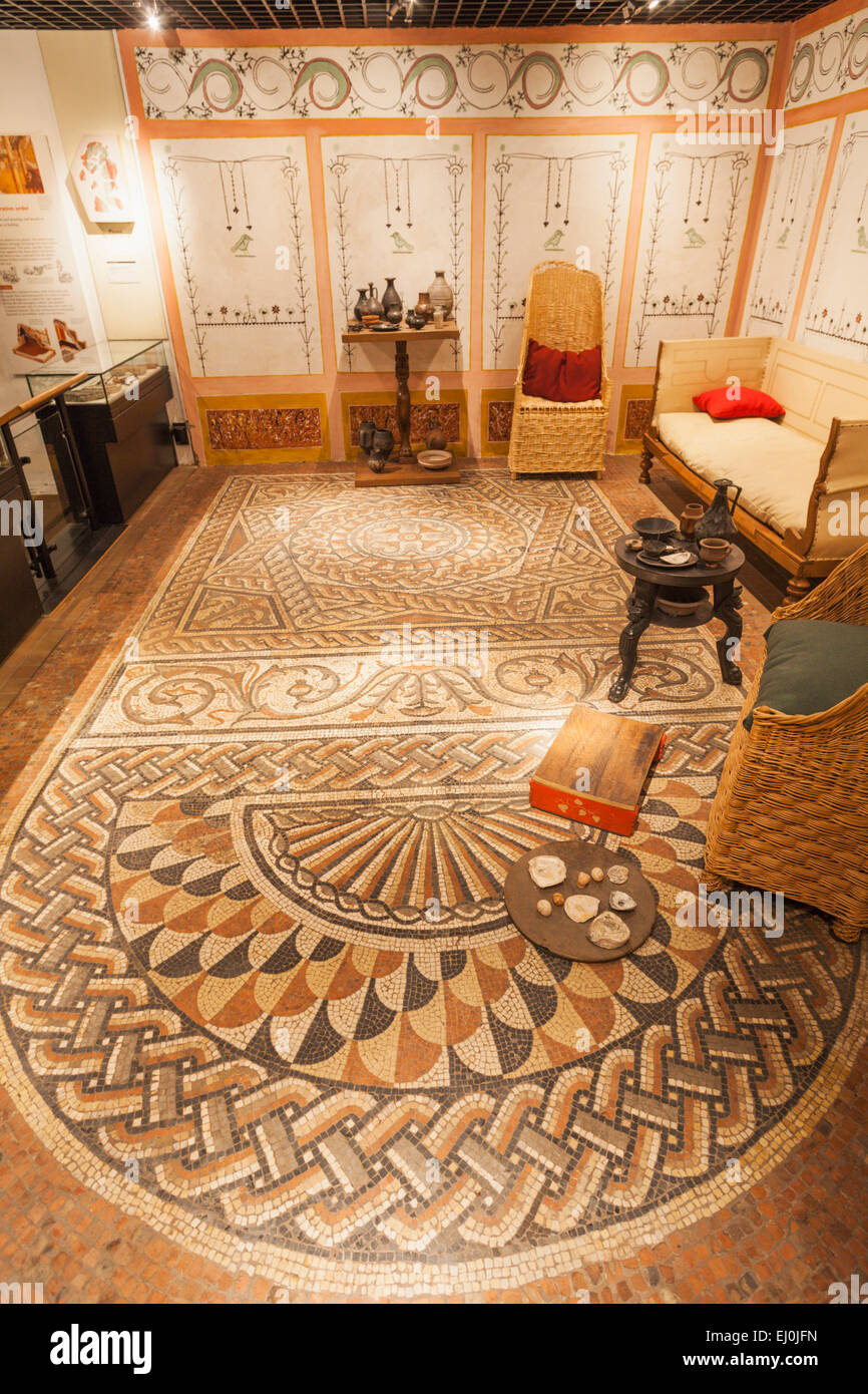 England, London, Museum of London, Exhibit of Recreated Roman Villa ...