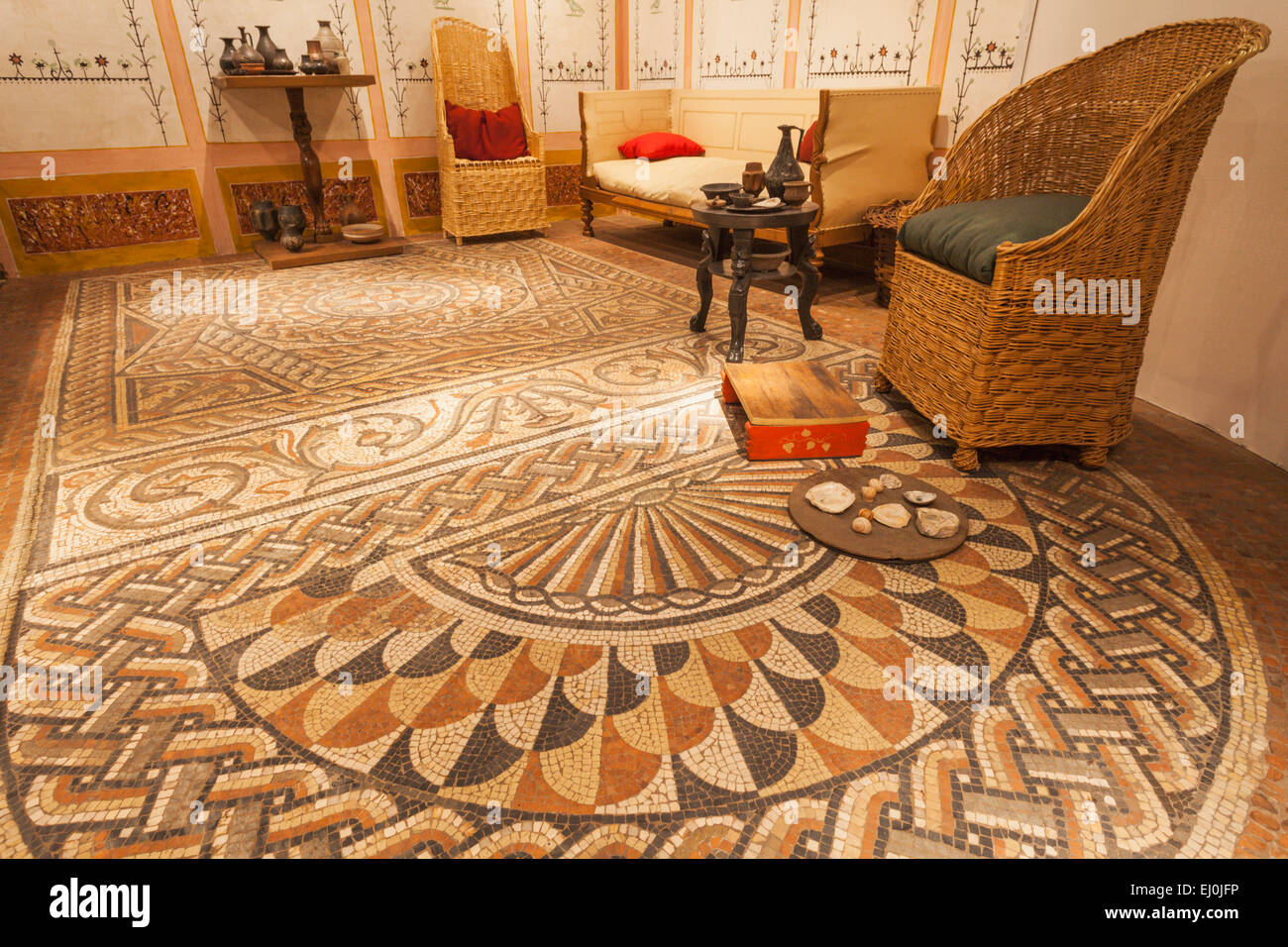 England, London, Museum of London, Exhibit of Recreated Roman Villa ...