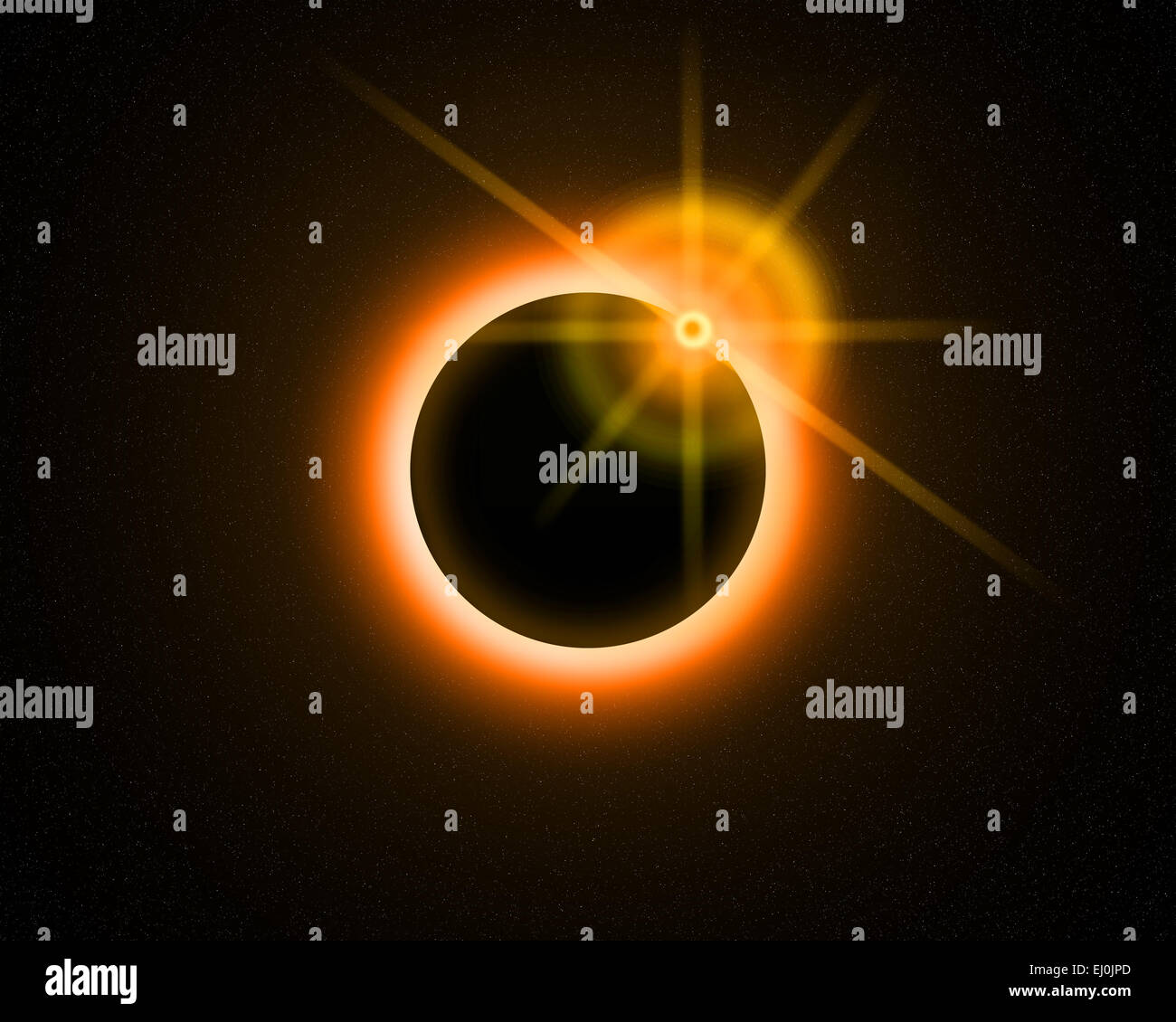 Illustration of a eclipse over a alien sun Stock Photo - Alamy