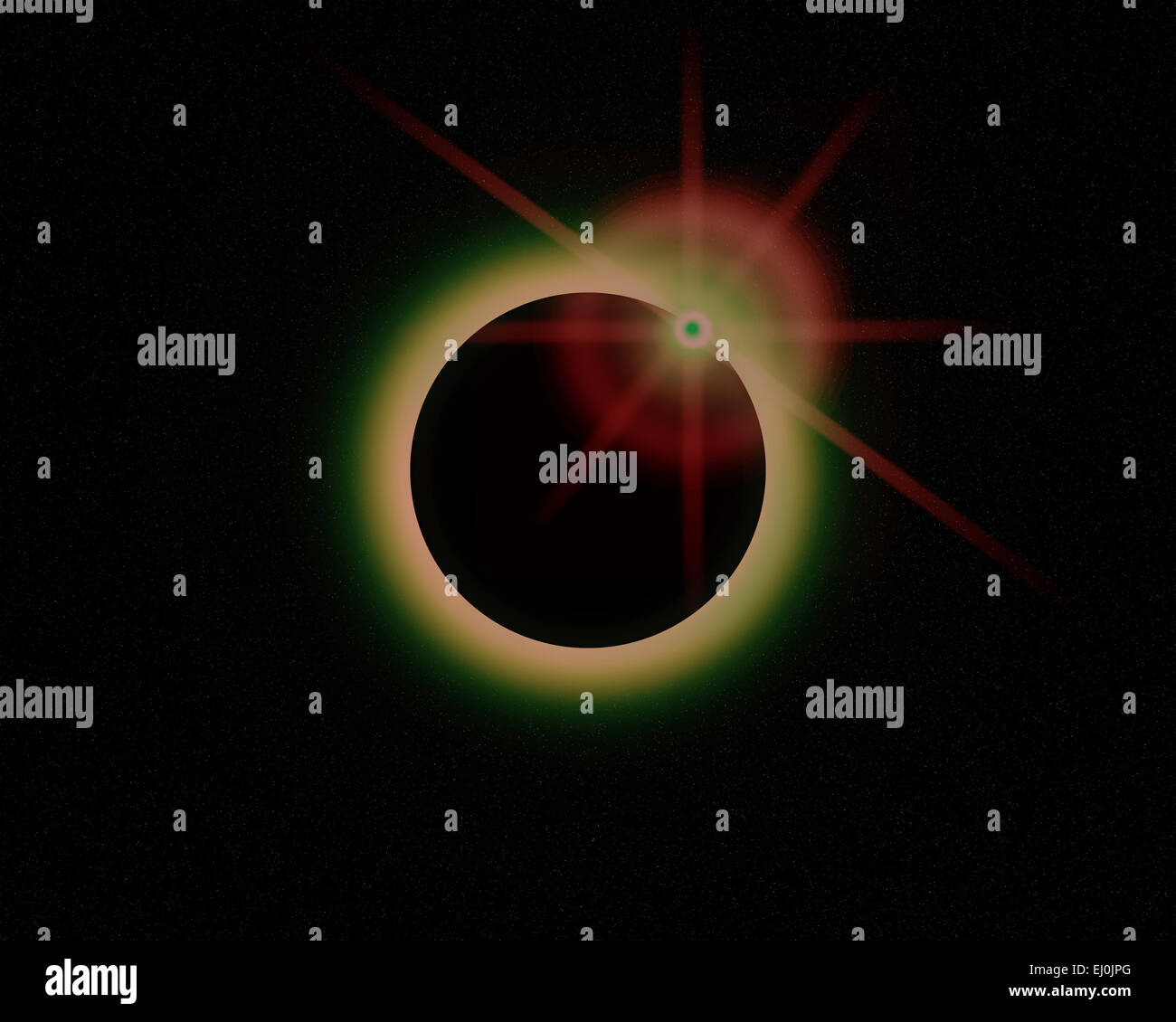 Illustration of a eclipse over a alien sun Stock Photo - Alamy