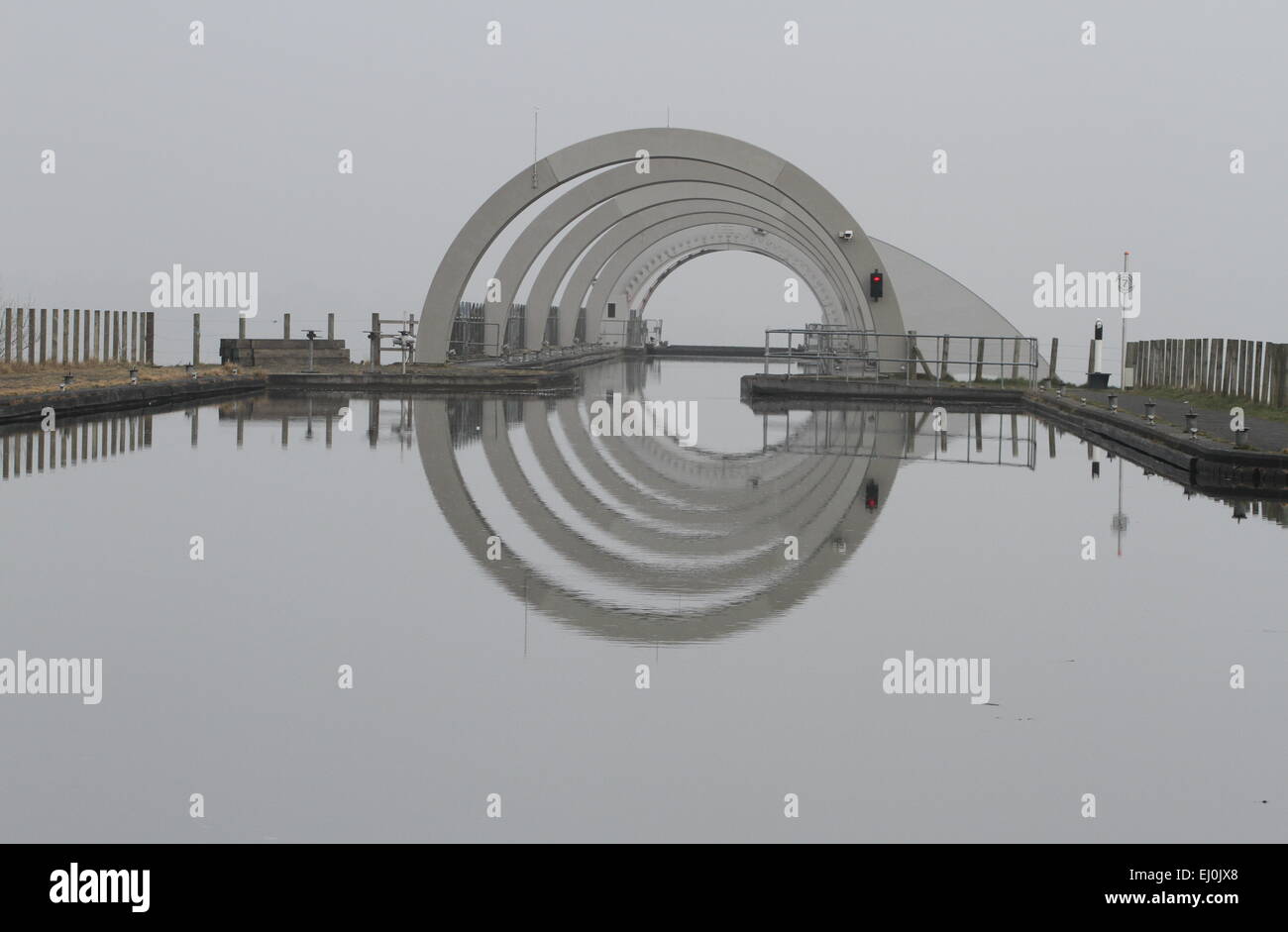 Union Canal leading to Falkirk wheel Scotland March 2015 Stock Photo ...