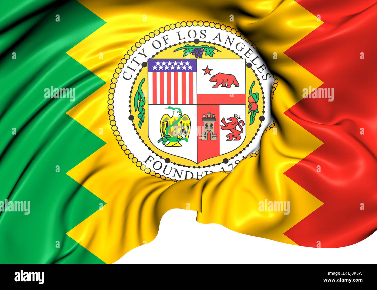 Flag of Los Angeles, USA. Close Up Stock Photo - Alamy