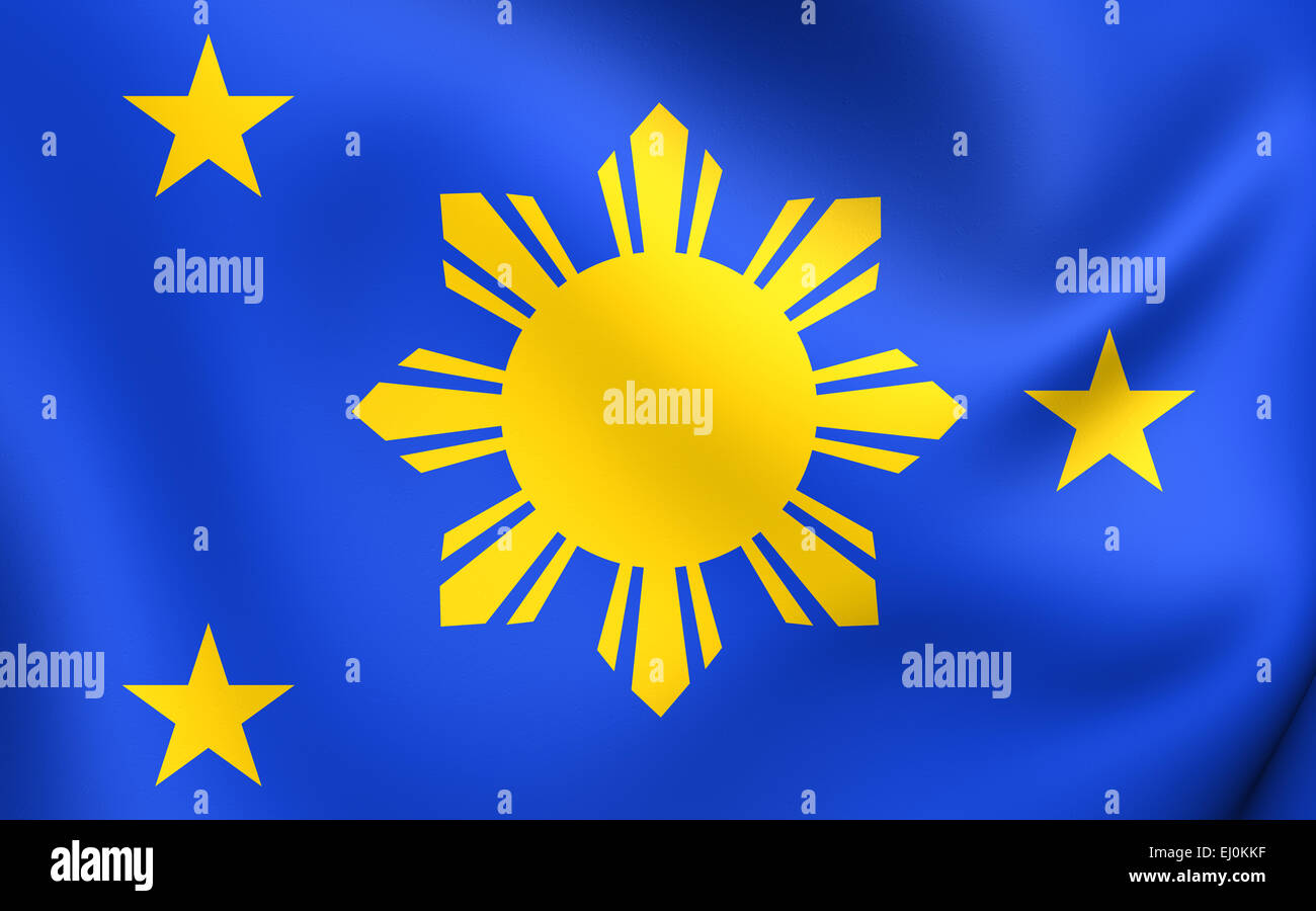 Naval Jack of Philippines. Close Up Stock Photo - Alamy