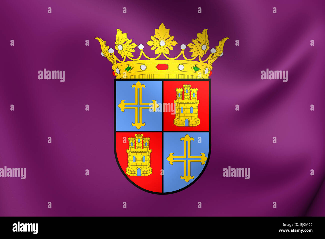 Flag of Palencia City, Spain. Close Up Stock Photo - Alamy