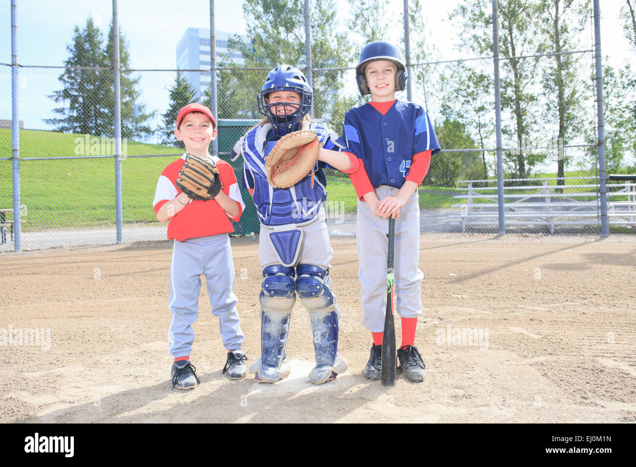 A baseball team of children play this sport Stock Photo - Alamy