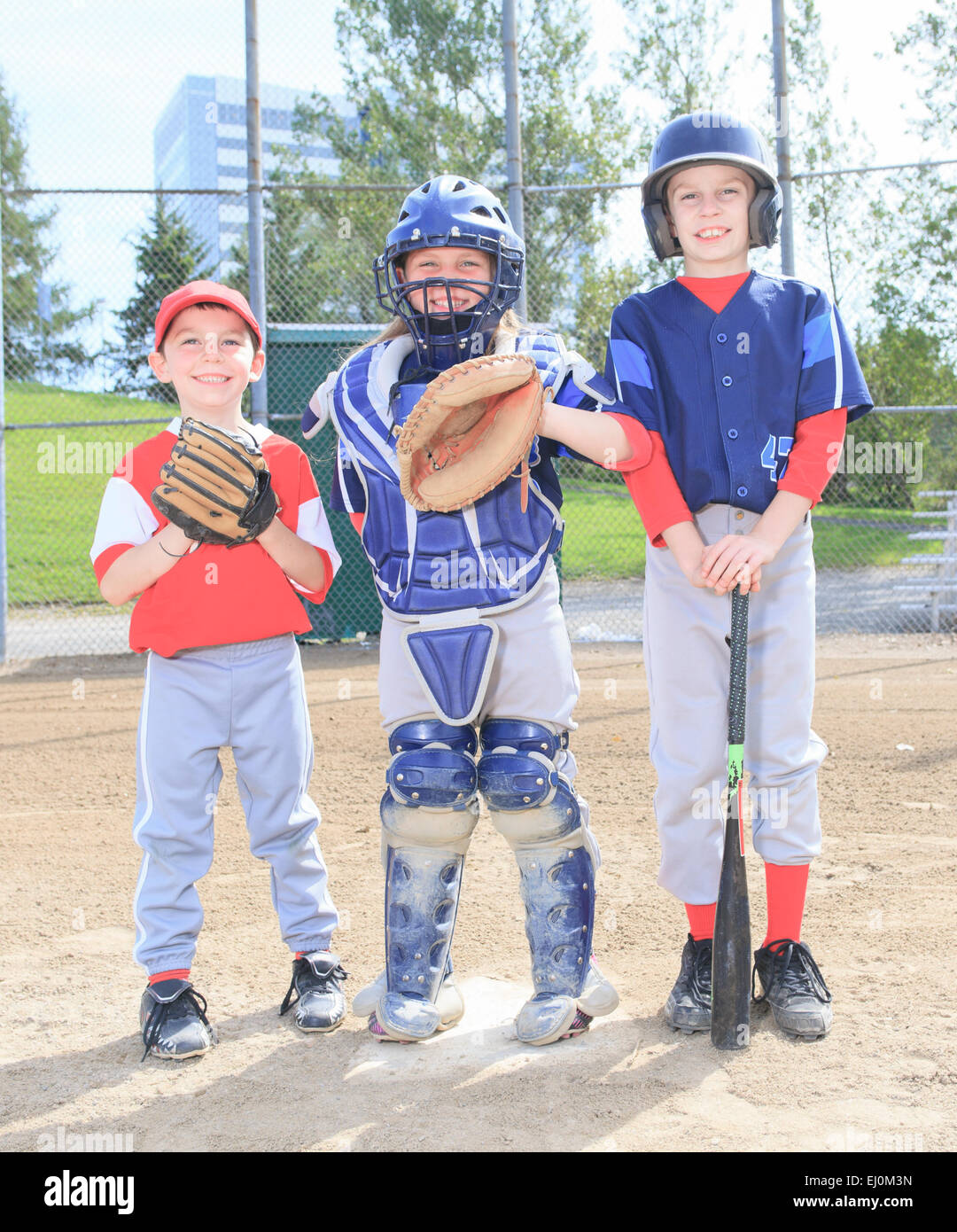 A baseball team of children play this sport Stock Photo - Alamy