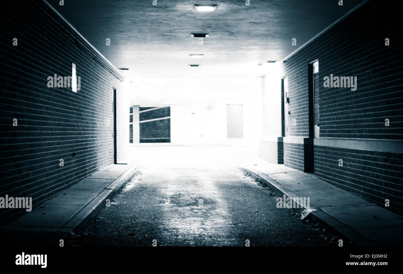 Tunnel at night in Hanover, Pennsylvania Stock Photo - Alamy