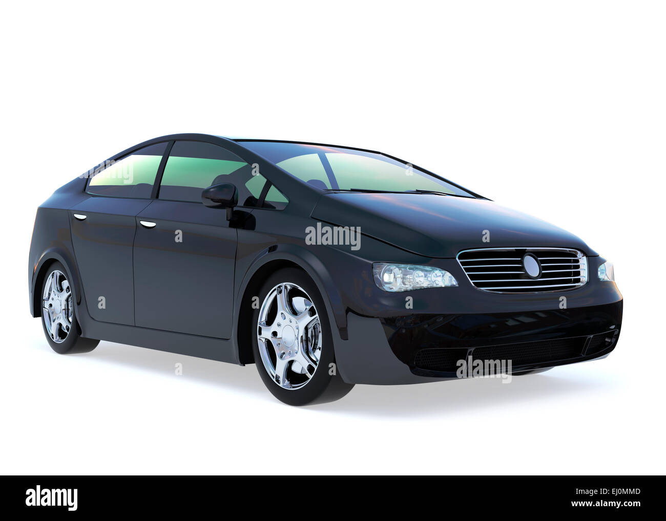 Black car isolated on white background. Clipping path available Stock ...