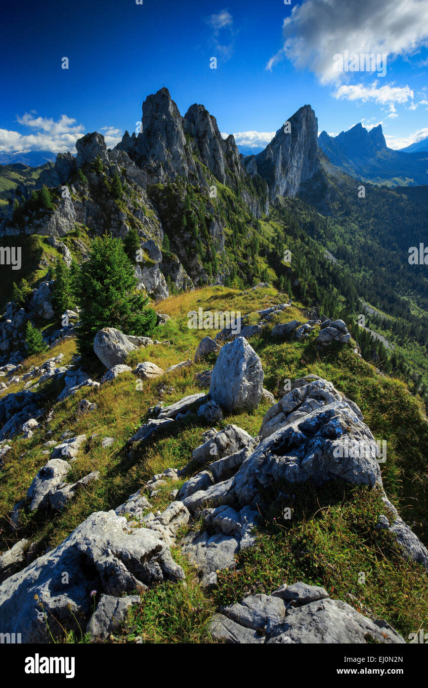 Evening, Alps, view, mountain, mountain panorama, mountains, massif ...