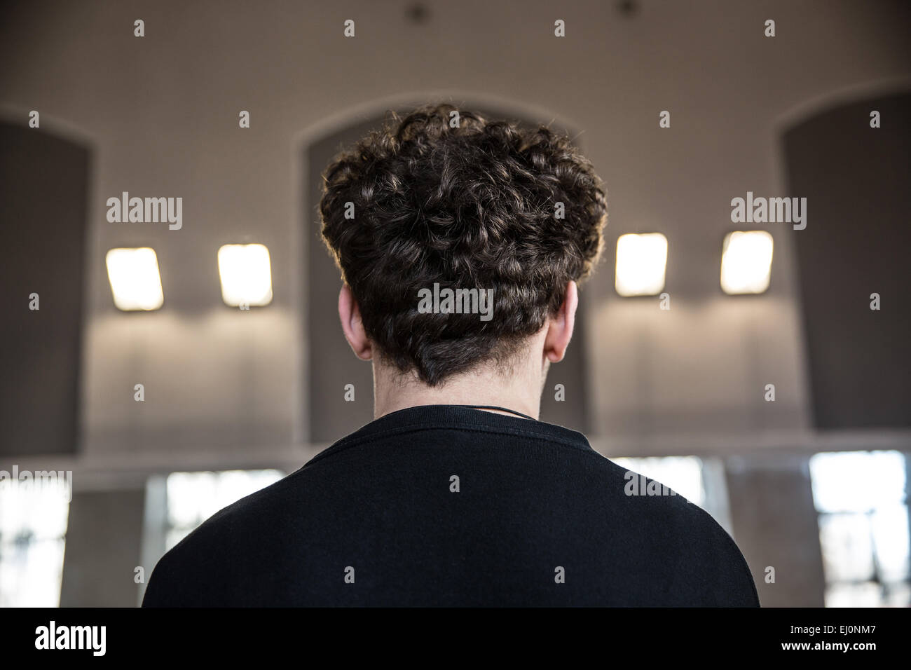 Back View Man Curly Hair High Resolution Stock Photography and Images ...
