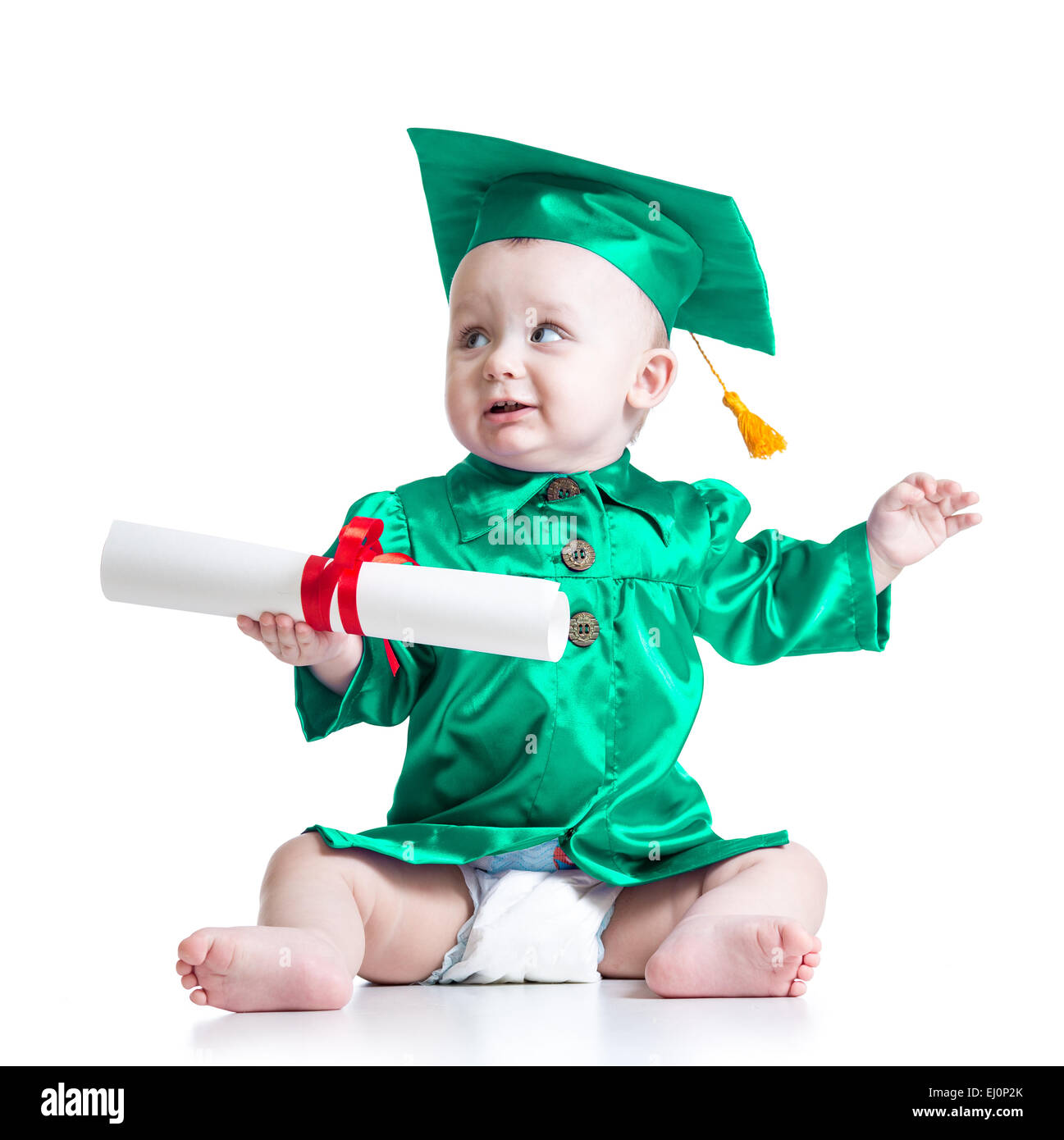 Baby in academician clothes Stock Photo - Alamy
