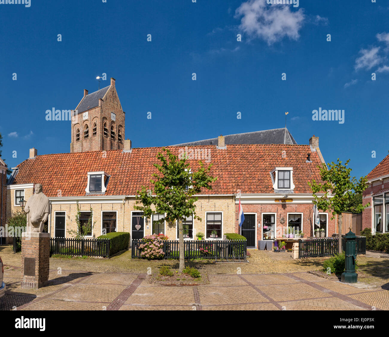 Netherlands, Holland, Europe, Ferwert, Friesland, village, summer ...