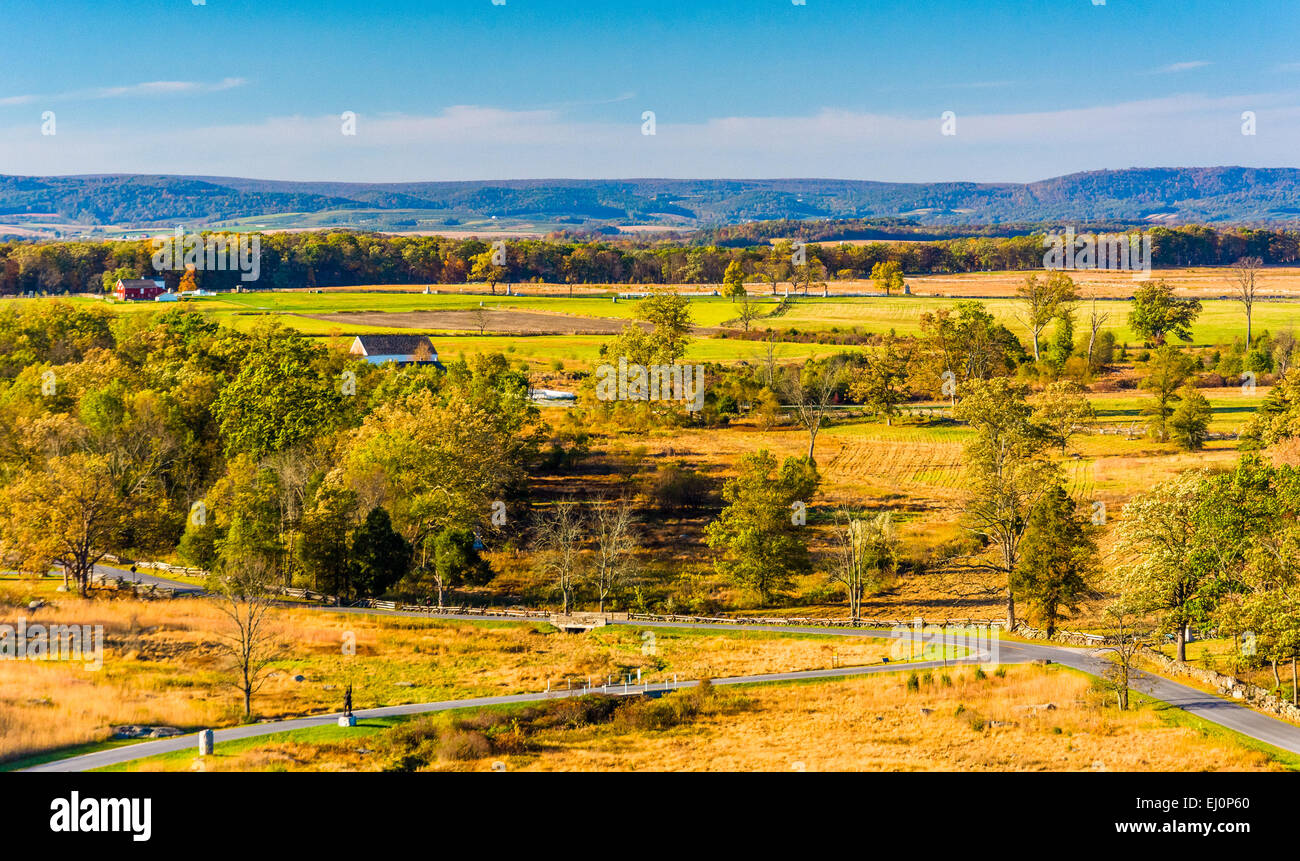 View of battlefields in Gettysburg, Pennsylvania Stock Photo - Alamy