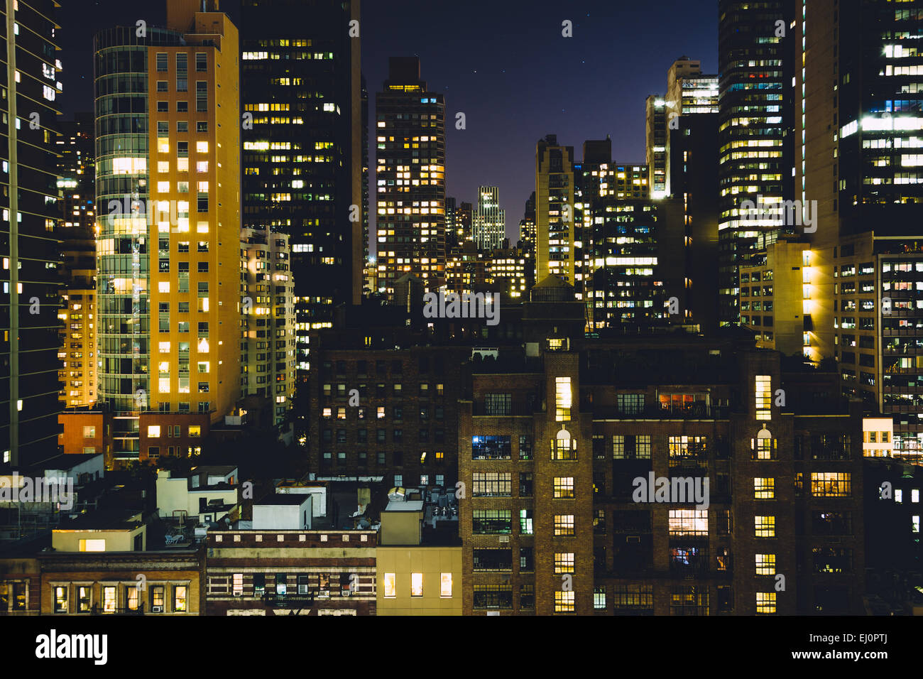 City Rooftop View At Night