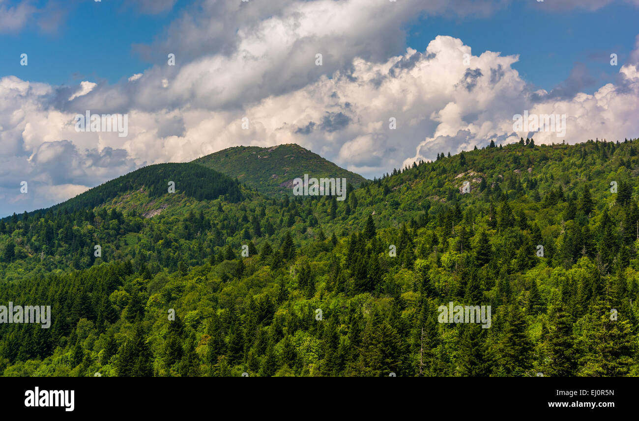 View of distant mountains from Devils Courthouse, near the Blue Ridge ...