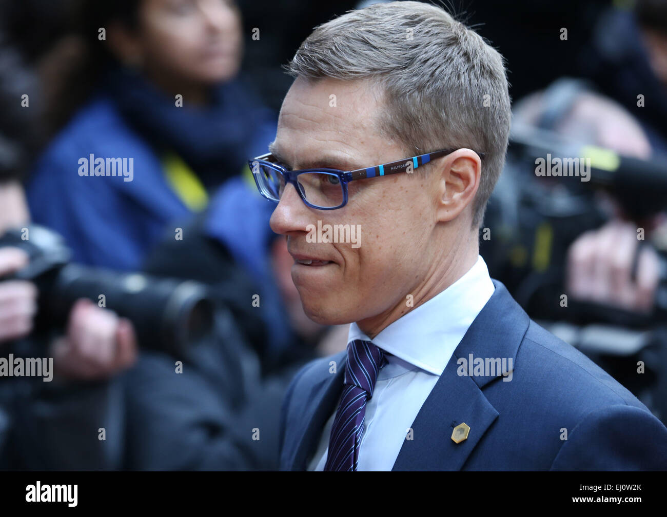 Brussels, Beglium. 19th Mar, 2015. Finland's Prime Minister Alexander ...