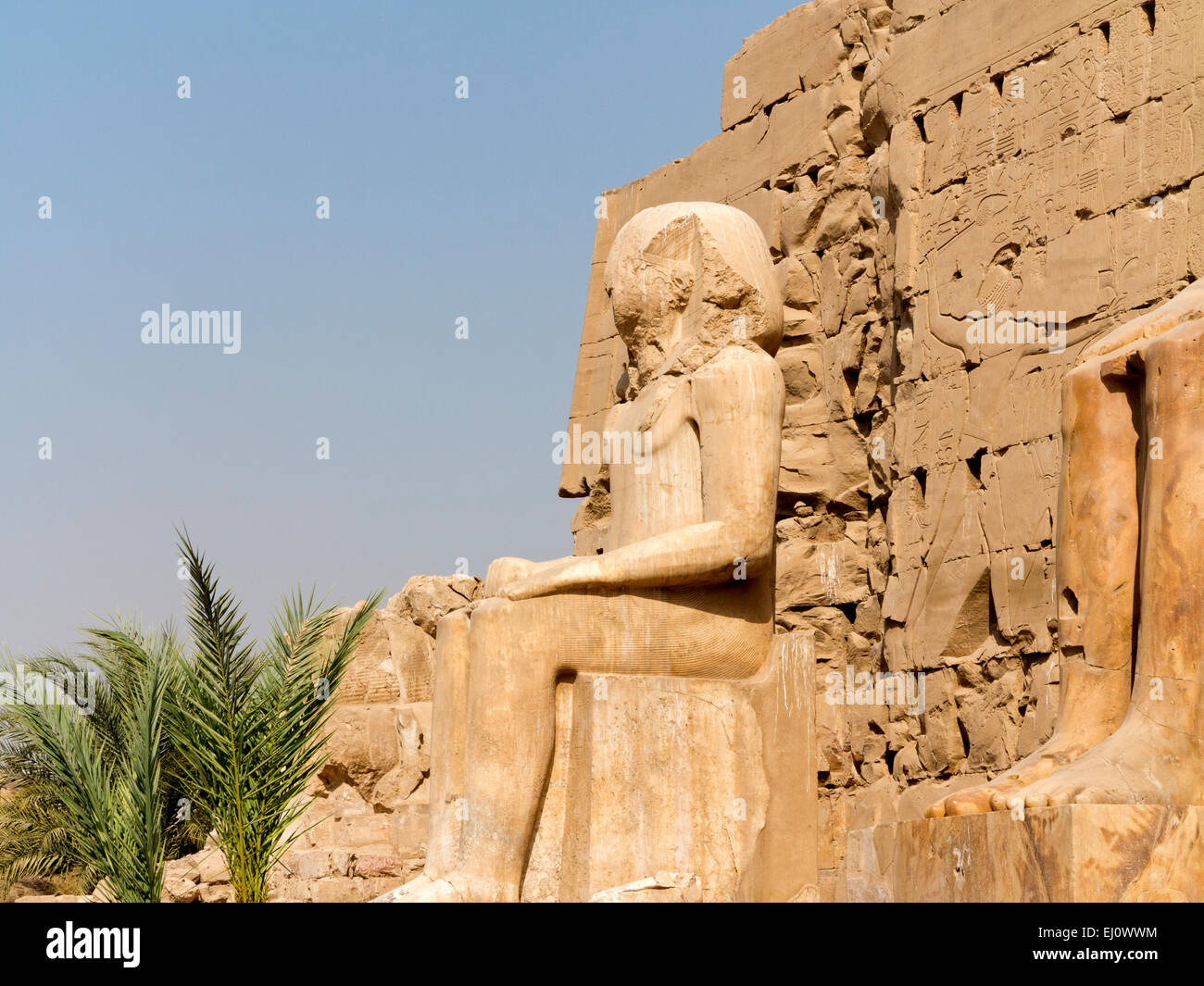 Colossal statues in front of the Eighth Pylon at the Temple of Amun at ...