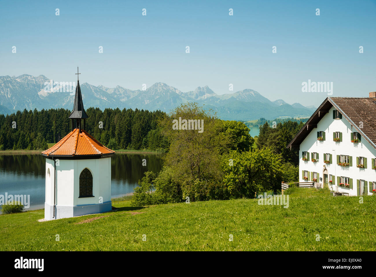 Allgäu, Alps, architecture, outside, Bavaria, Christianity, Christian ...